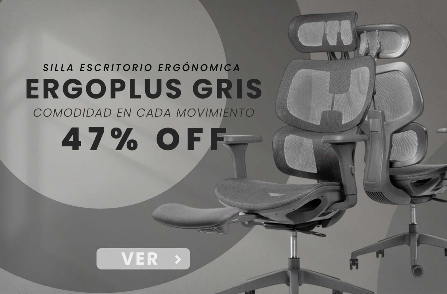 Silla Escritorio Ergoplus gris - Tienda Contatto